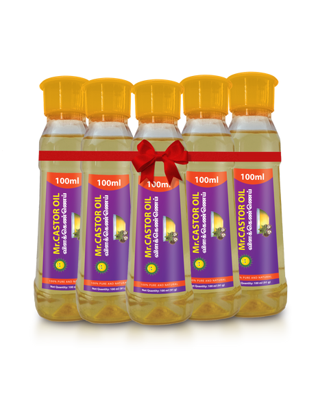 Mr. Castor oil 100ml Set of 5, Total 500ml – sunrajaoilindustries