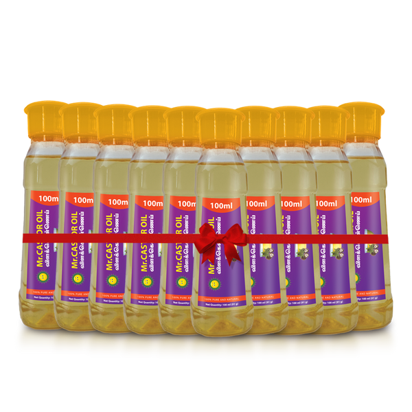 Mr. Castor oil 100ml Set of 10, Total 1L – sunrajaoilindustries