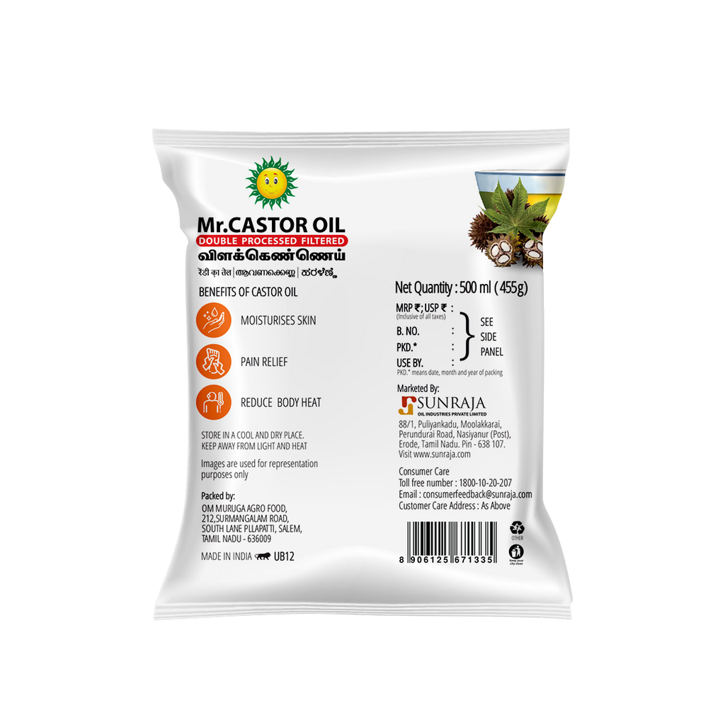 Mr. Castor oil 500ML Set of 4, Total 2L – sunrajaoilindustries