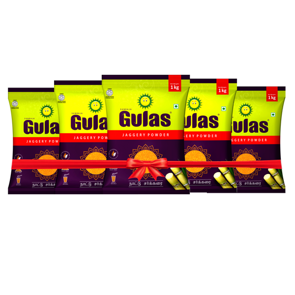 Gulas Jaggery Powder Pouch 1KG, Set of 5 – Total 5 KG ...